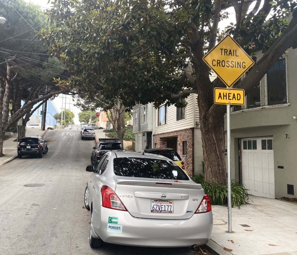 Warning sign goes up on Lippard Avenue as Crosstown Trail traffic grows